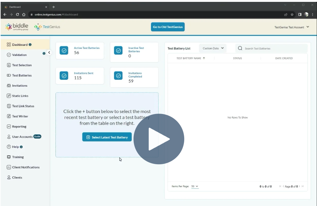 TestGenius Training Videos