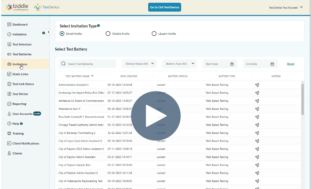TestGenius Training Videos