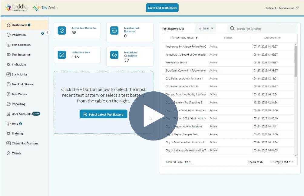 TestGenius Training Videos