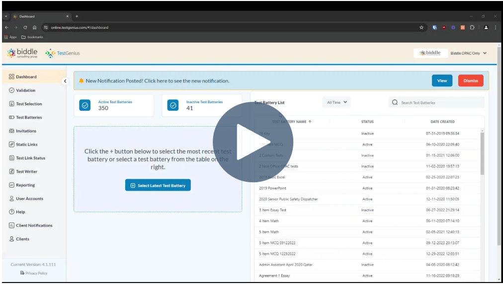 TestGenius Training Videos